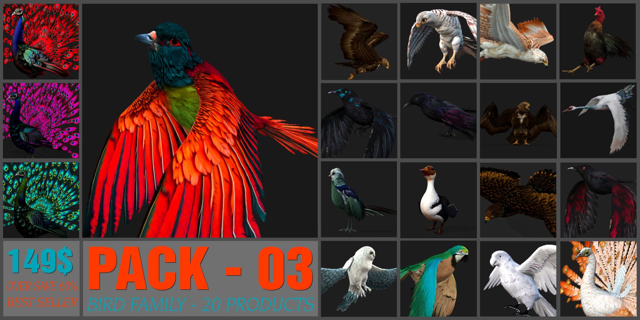 Pack_03 Bird Family - ANIMATED
